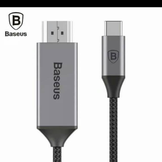 Jual BASEUS Nylon Braided 1.8m Type C male to HDMI 4K original | Shopee ...