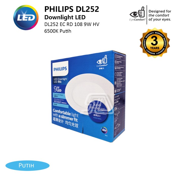 Jual Downlight LED DL252 EC RD 108 9w 65K W HV Putih | Shopee Indonesia