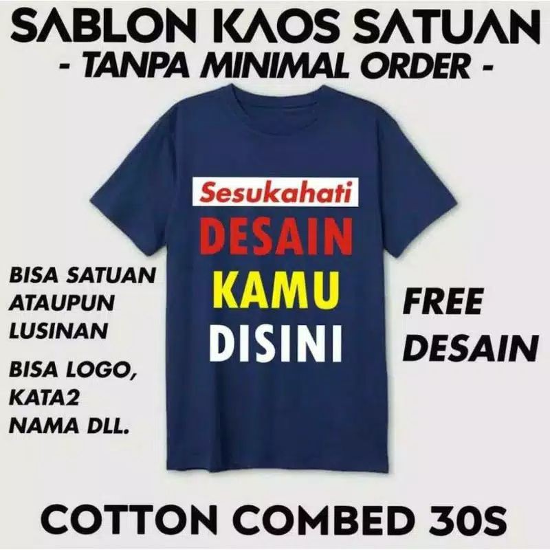 Jual Sablon kaos satuan dan lusinan bebas request sablonan | Shopee ...