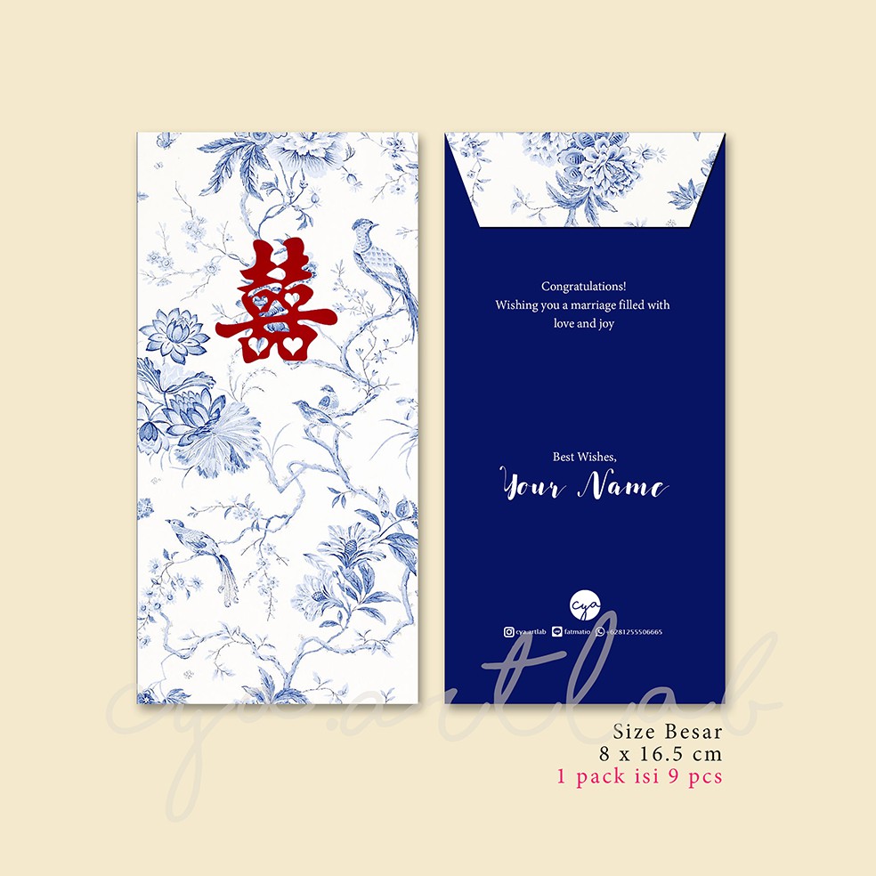Jual Pre Order - China Blue - Custom Angpao for Wedding | Shopee Indonesia