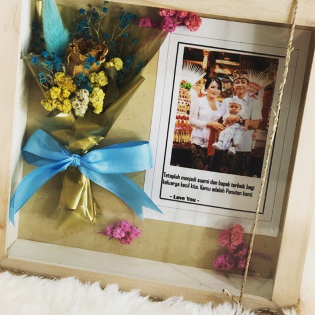 Jual FRAME 3D / PAKAI BUNGA DRIED FLOWER / Frame 3D wood Natural /Frame ...