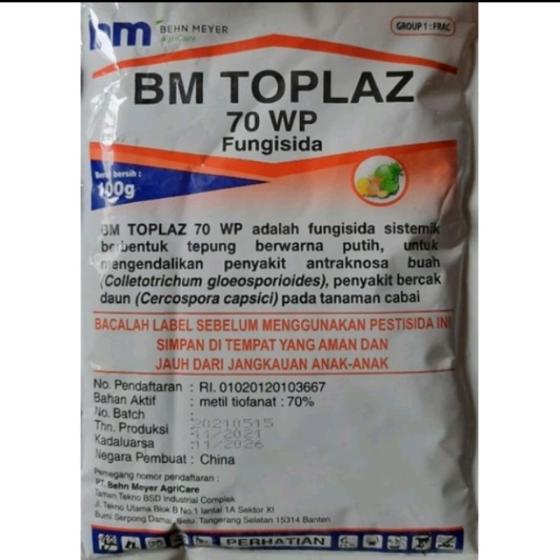 Jual BM TOPLAS 70 WP Fungisida produk Behn meyer kemasan 100 Gram | Shopee Indonesia