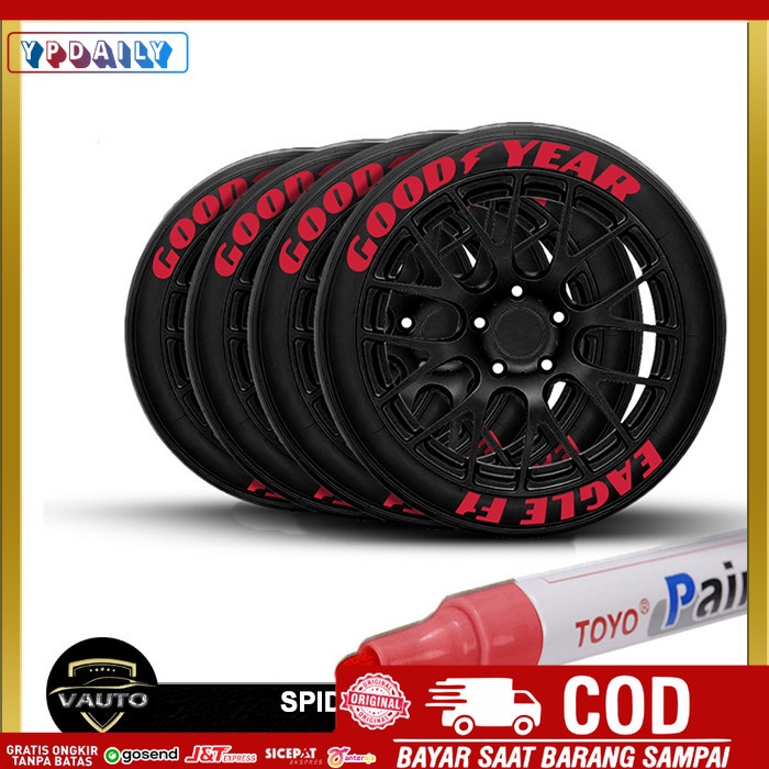 Jual Spidol Ban TOYO Merah / Paint Marker Red Toyo High Quality ...