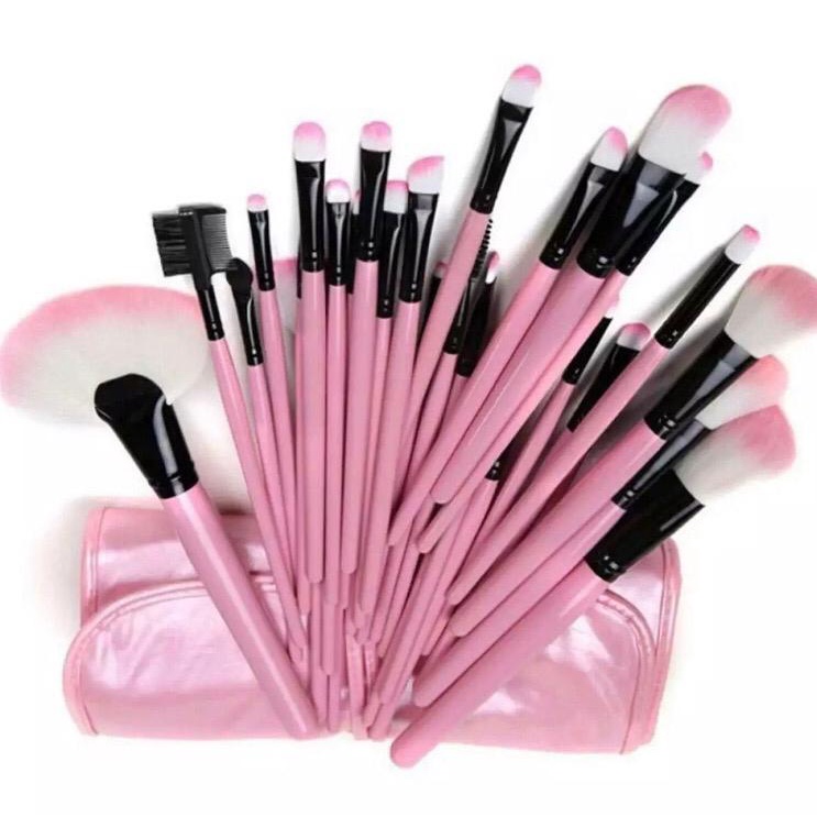 Jual (LWS) Makeup Brush 24 Set - Kuas Make up Set 24 pcs wooden handle ...