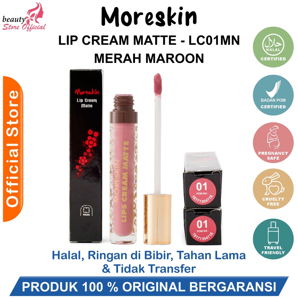 Jual BS - Moreskin Lip Cream Matte 01 Merah Maroon Lip Matte Lips ...