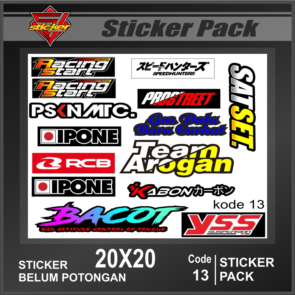 Jual SP13 Sticker Pack - Sticker Pack Racing Sticker Variasi Motor ...