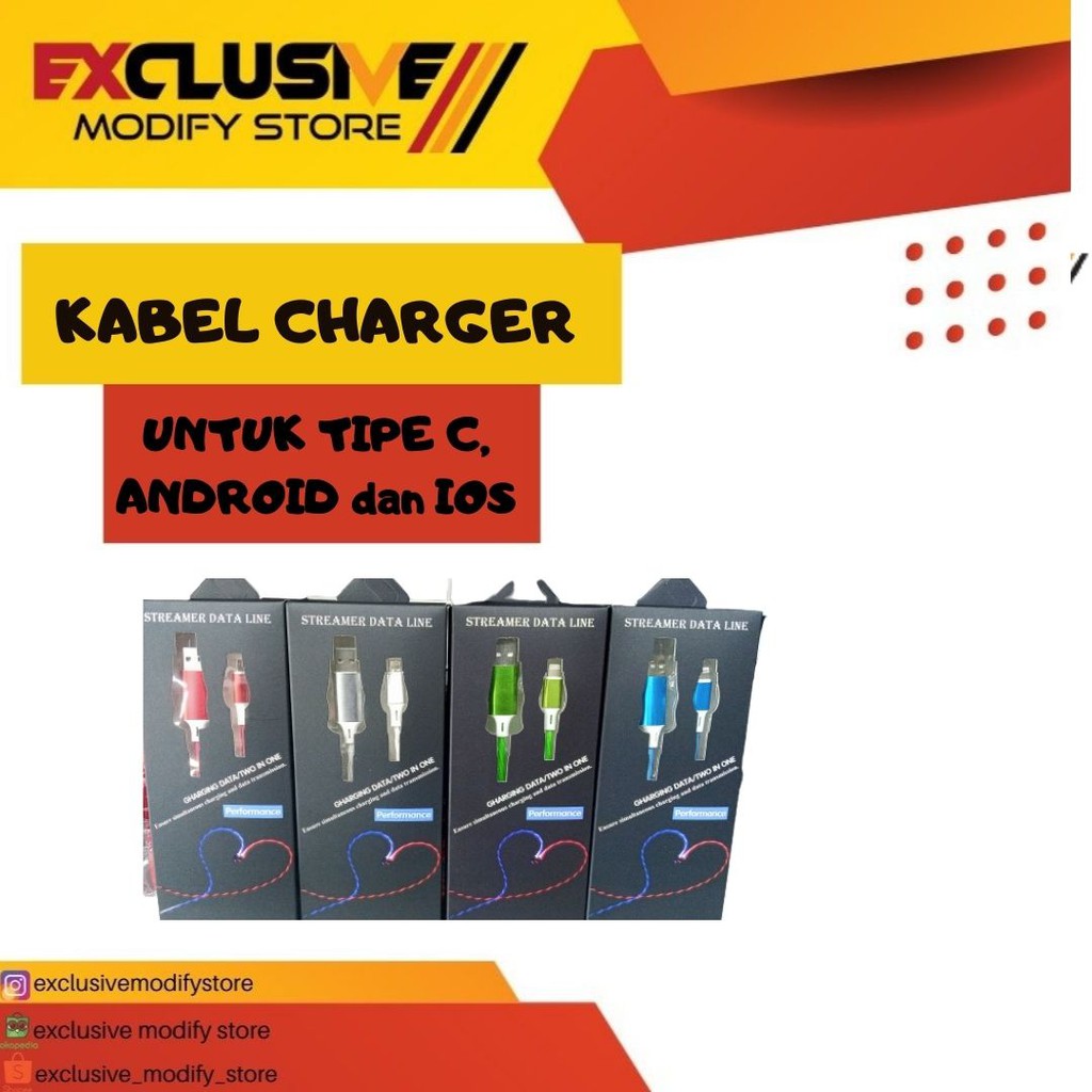 Jual KABEL CHARGER UNTUK TIPE C, ANDROID DAN IOS | Shopee Indonesia