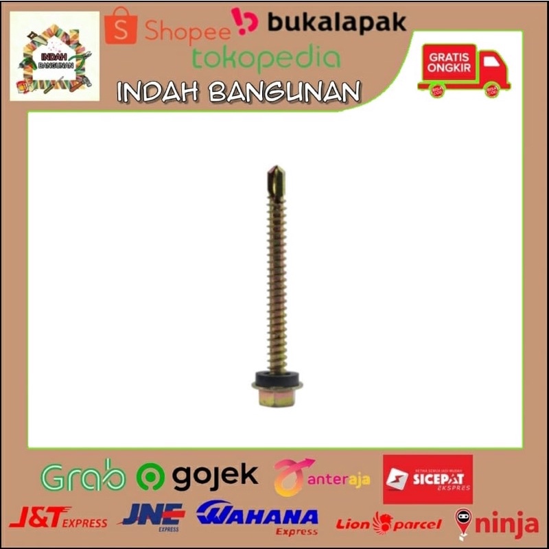 Jual Baut Roofing 2 cm / 3 cm / 4 cm / 5 cm / 7 cm self drilling screw ...