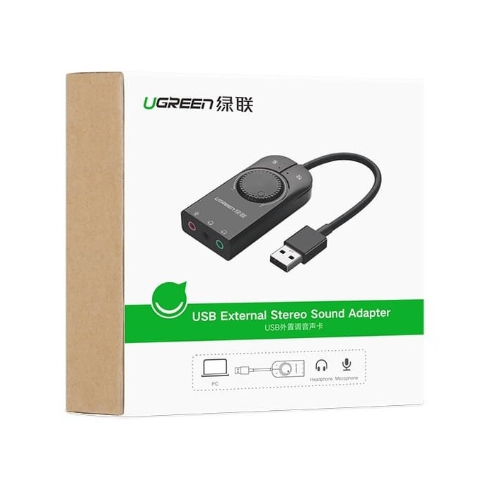 Jual Ugreen USB 2.0 External Sound Adapter With Volume Control (40964 ...