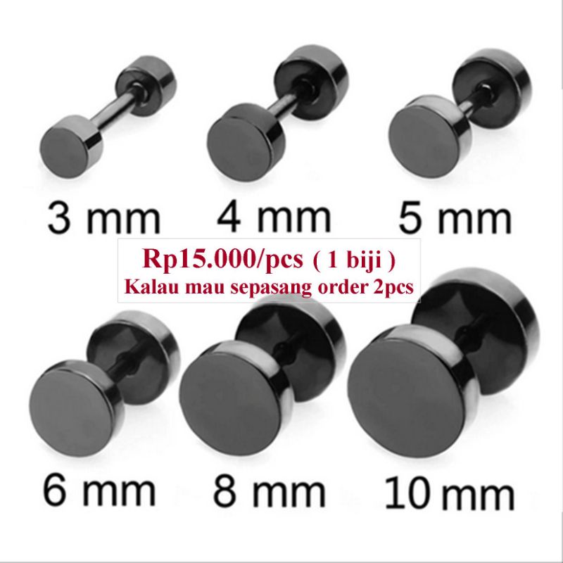 Jual Anting Tindik Cowok Pria - Black Barbel | Shopee Indonesia
