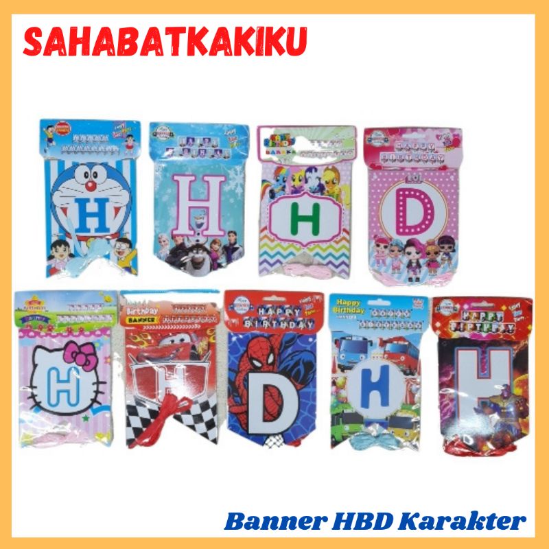 Jual Banner Happy Birthday Karakter Anak Anak / Banner Ulang Tahun ...