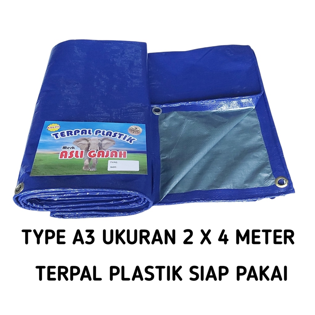 Jual TERPAL PLASTIK A3 UKURAN 2X4 METER MEREK ASLI GAJAH | Shopee Indonesia