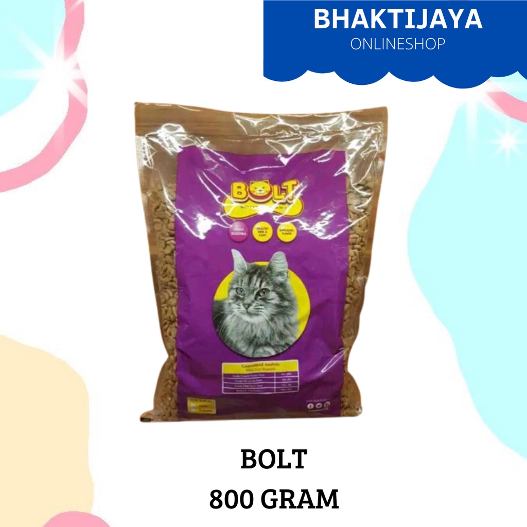 Jual Cat food/Makanan kucing BOLT kemasan repack 800 Gram | Shopee ...