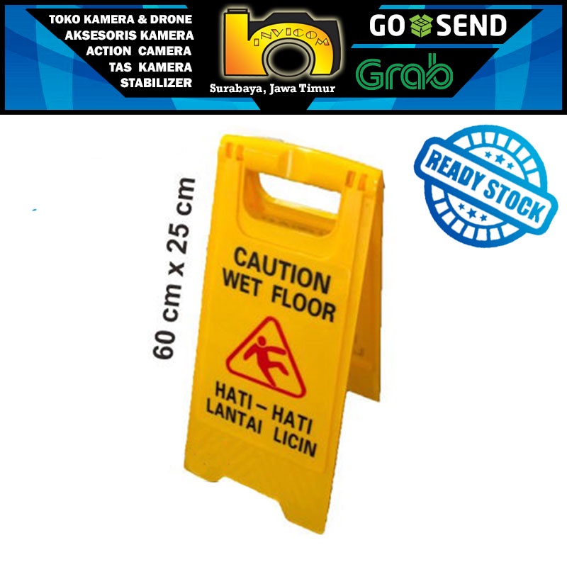 Jual Papan Tanda Peringatan Lantai Licin Basah Safety Warning Sign ...