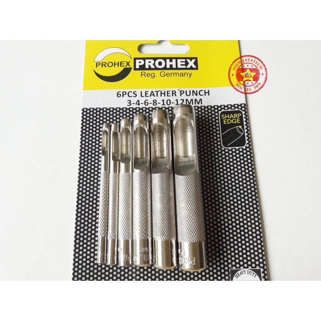 Jual Alat Plong Set 6pcs Prohex / Hollow Punch Set / Plong Sabuk Kulit ...
