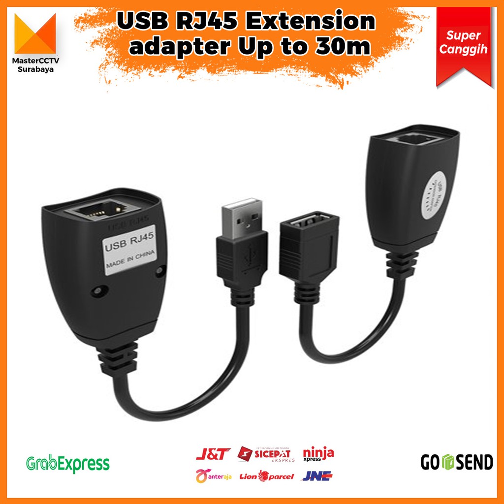 Jual USB RJ45 Extension adapter Up to 30m / USB EXTENDER VIA KABEL LAN ...