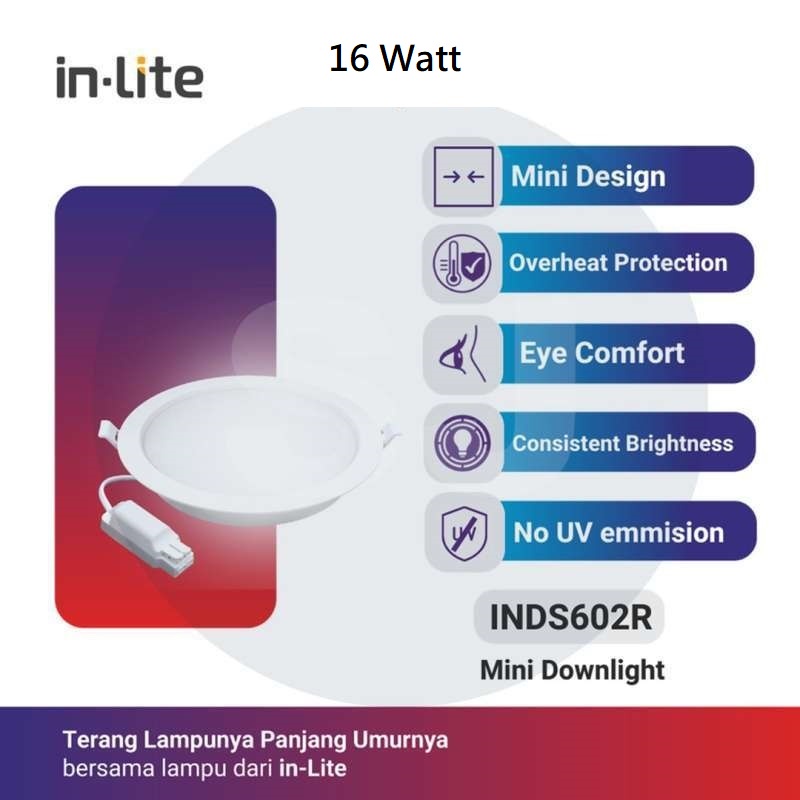 Jual Inlite Lampu Led Downlight 16 Watt - Slim Panel INDS602R 16W Tanam ...