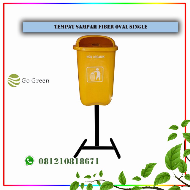 Jual TEMPAT SAMPAH FIBERGLASS OVAL SINGLE KAPASITAS 50 LITER, TONG ...