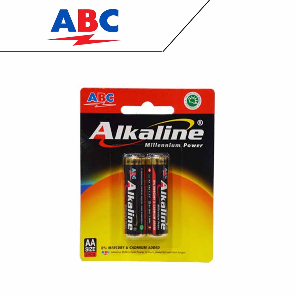 Jual ABC Alkaline Baterai AA Set (Isi 2) LR-06 Hitam (Blister Pack ...