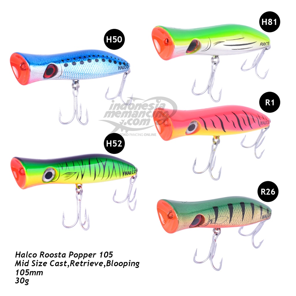 Jual Umpan Mancing Popping Halco Roosta Popper 105mm | Shopee Indonesia