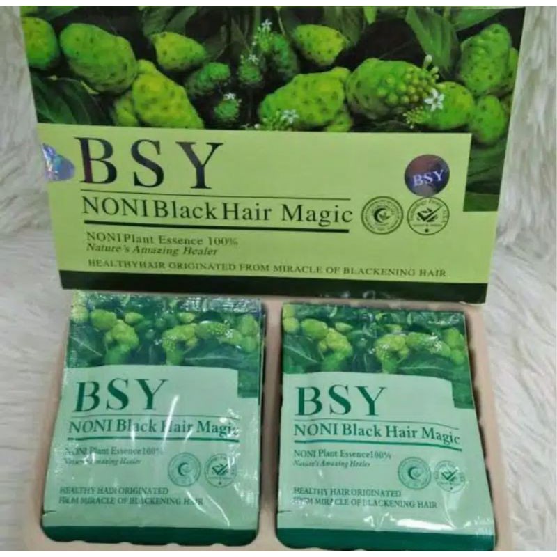 Jual BSY NONI BLACK HAIR MAGIC ORI 1 BOX ISI 20 SACHET | Shopee Indonesia