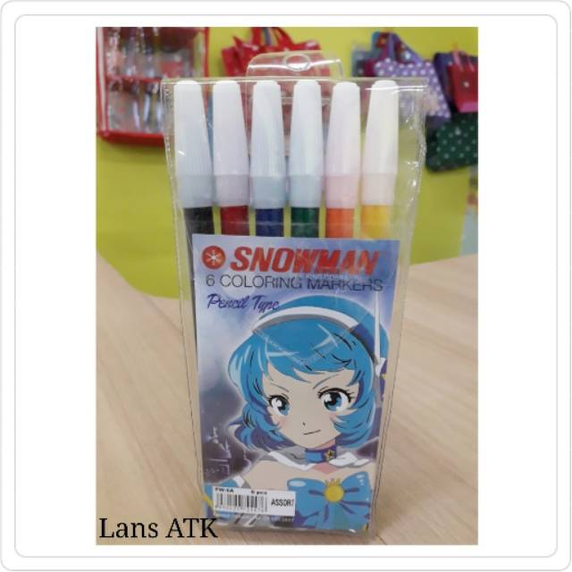 Jual Spidol Snowman 6 warna / Spidol Warna Snowman 6 Warna (PW-6A ...