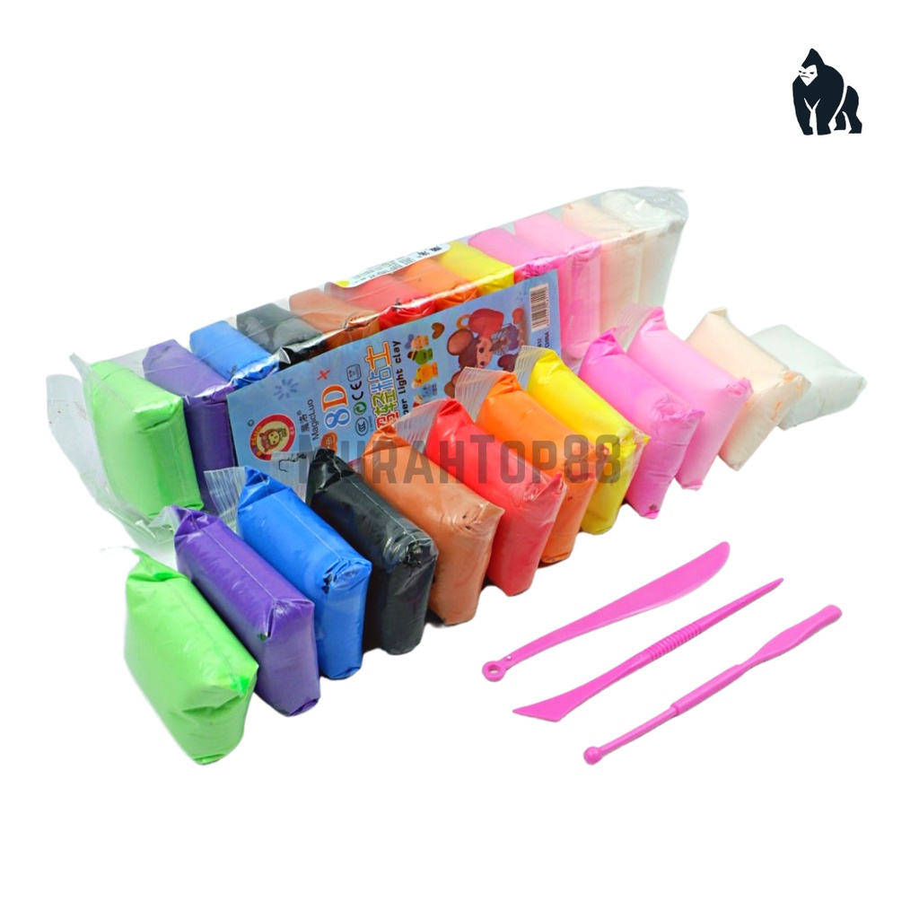 Jual Clay Polymer Import 12 Warna / Soft Clay Dough / Plastisin Lilin ...