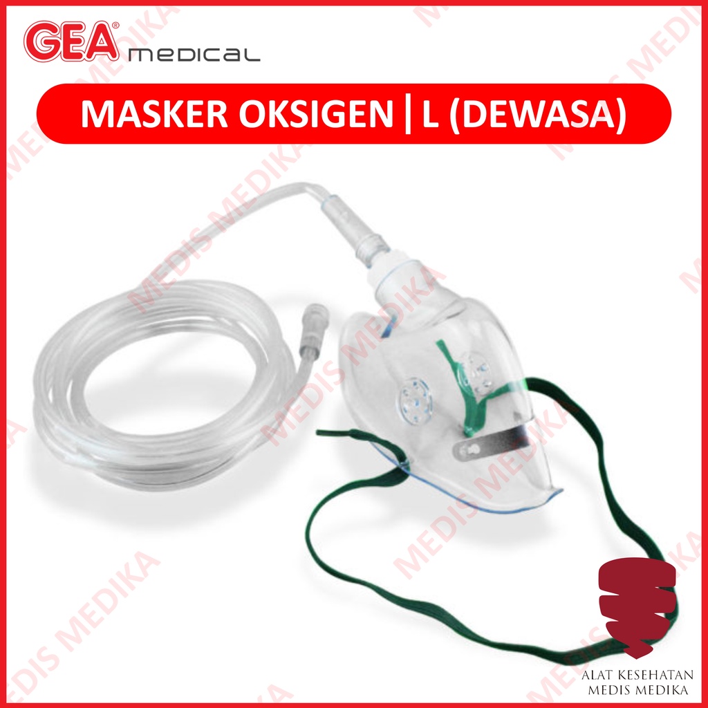 Jual Masker Oksigen L Dewasa GEA Alat Bantu Selang Penapasan Nasal ...