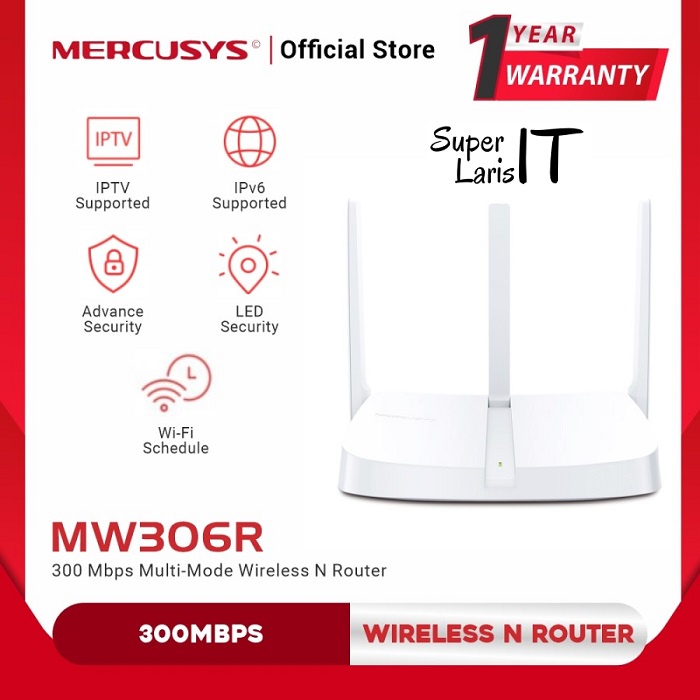 Jual Wireless N Router Mercusys MW306R Router WiFi 300Mbps Multi-Mode ...