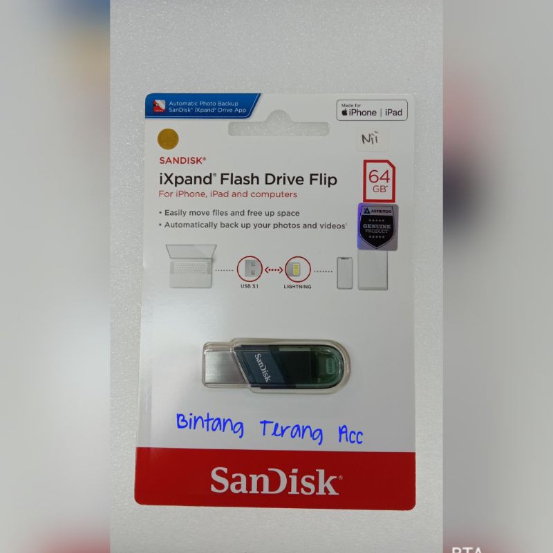 Jual iXpand Flash Drive Flip Sandisk 64GB | Shopee Indonesia