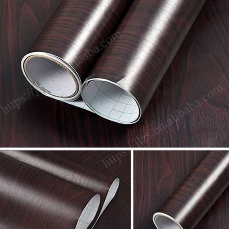 Jual Wallpaper Sticker Dinding Kayu Coklat Abu Hitam Putih Berserat