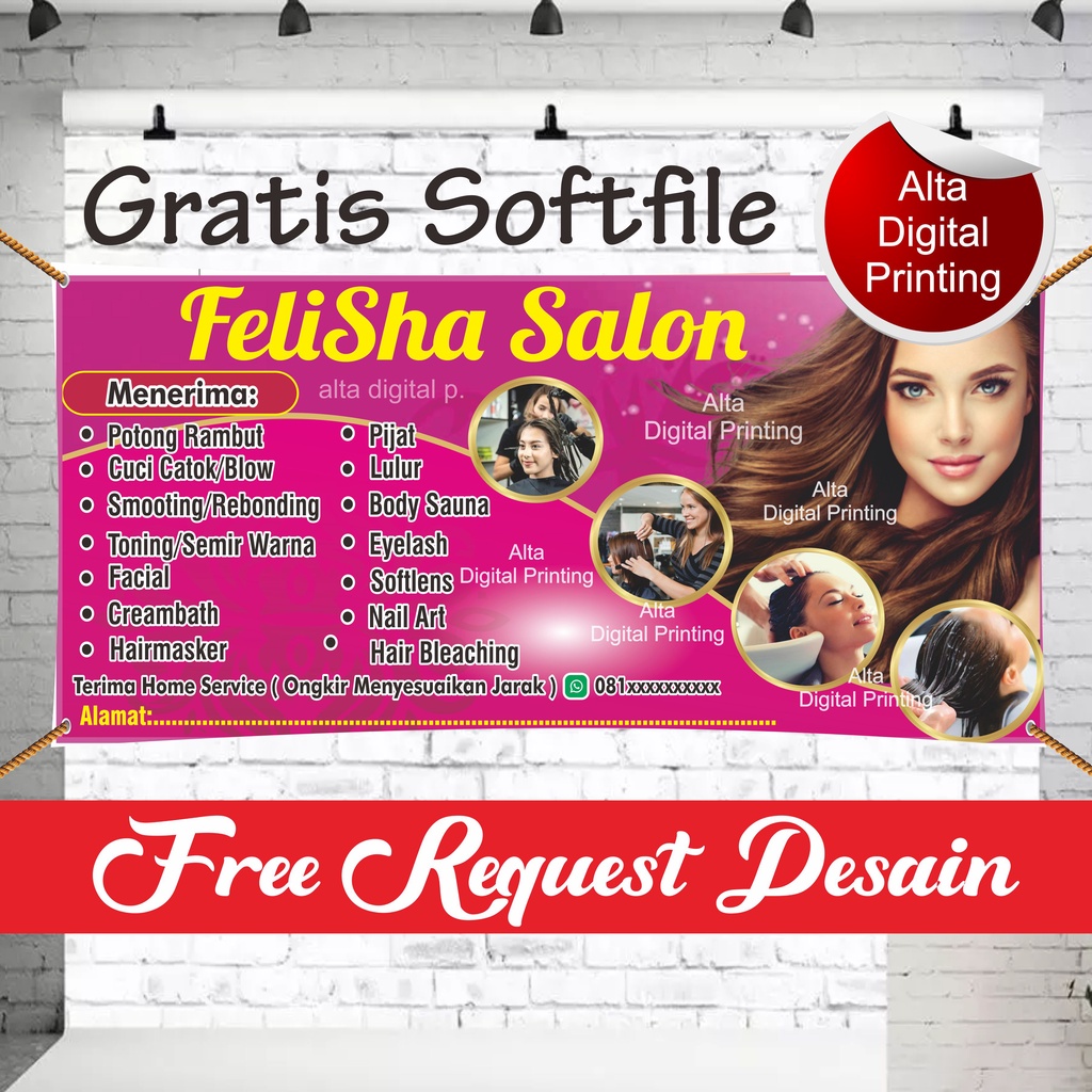 Jual Banner Salon kecantikan/spanduk salon/banner/spanduk rias ...