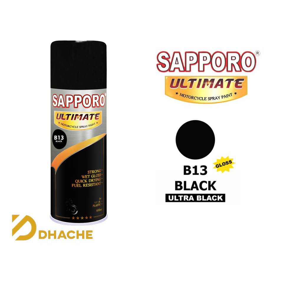 Jual Cat Semprot Pilox Sapporo Ultimate B13 Black Glossy Hitam Kilap ...