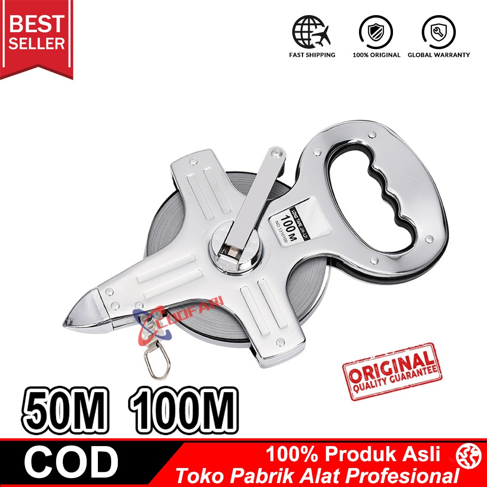 Jual Stainless Steel Meteran Tancap Tanah Panjang 100 meter / 50 meter ...