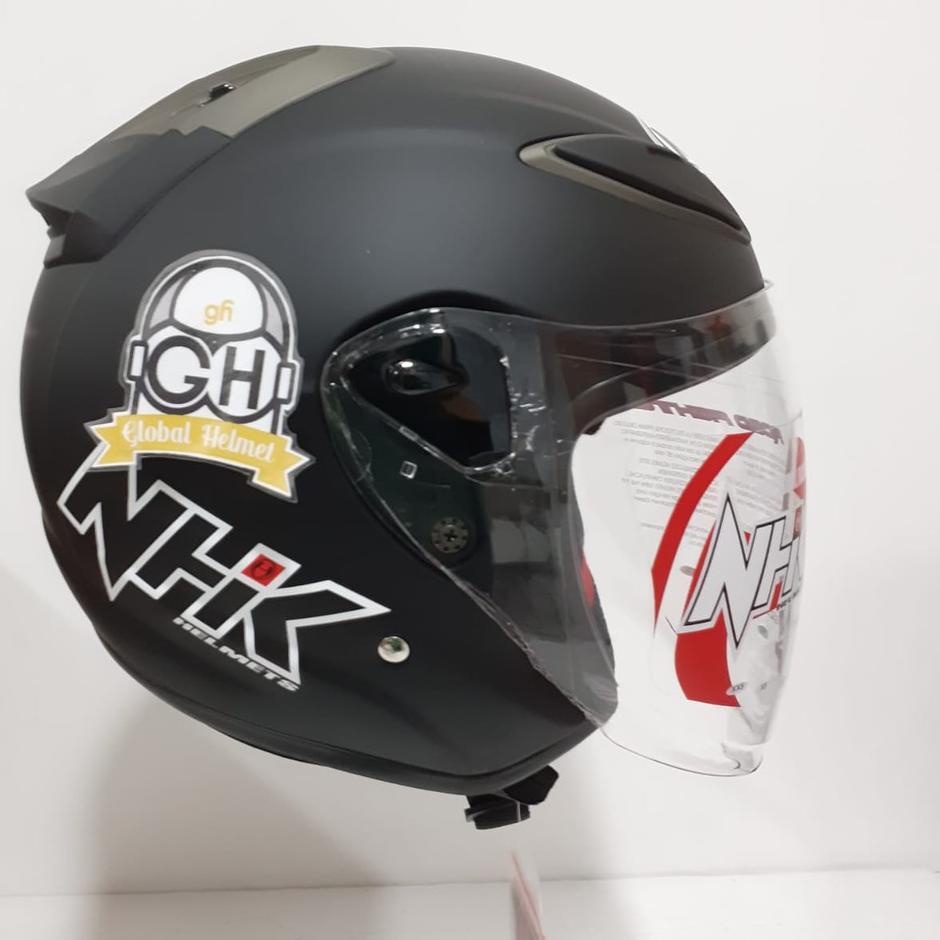 Jual Recomend HELM NHK HALF FACE NHK R6 NHK R 6 SOLID BLACK DOFF NHK R6 ...