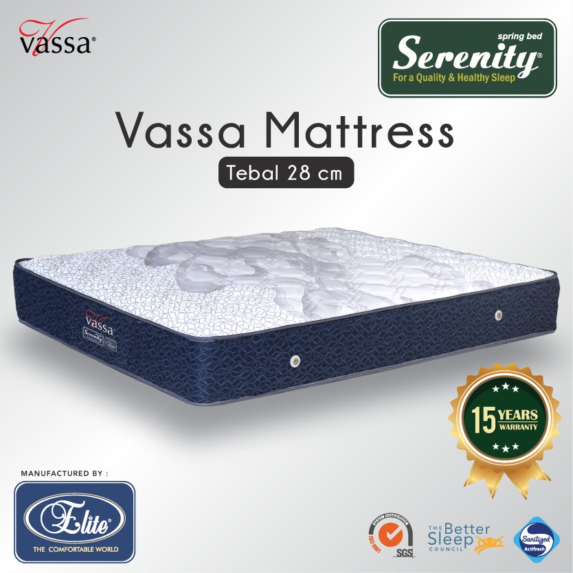 Jual Kasur Vassa Serenity by Elite Springbed (mattress only) | Shopee ...