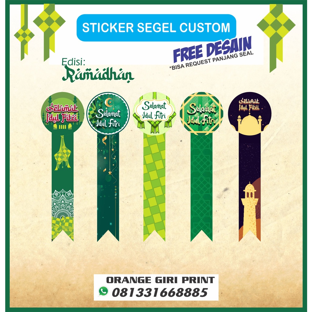Jual Stiker toples lebaran idul fitri / Sticker Segel Custom / Stiker ...
