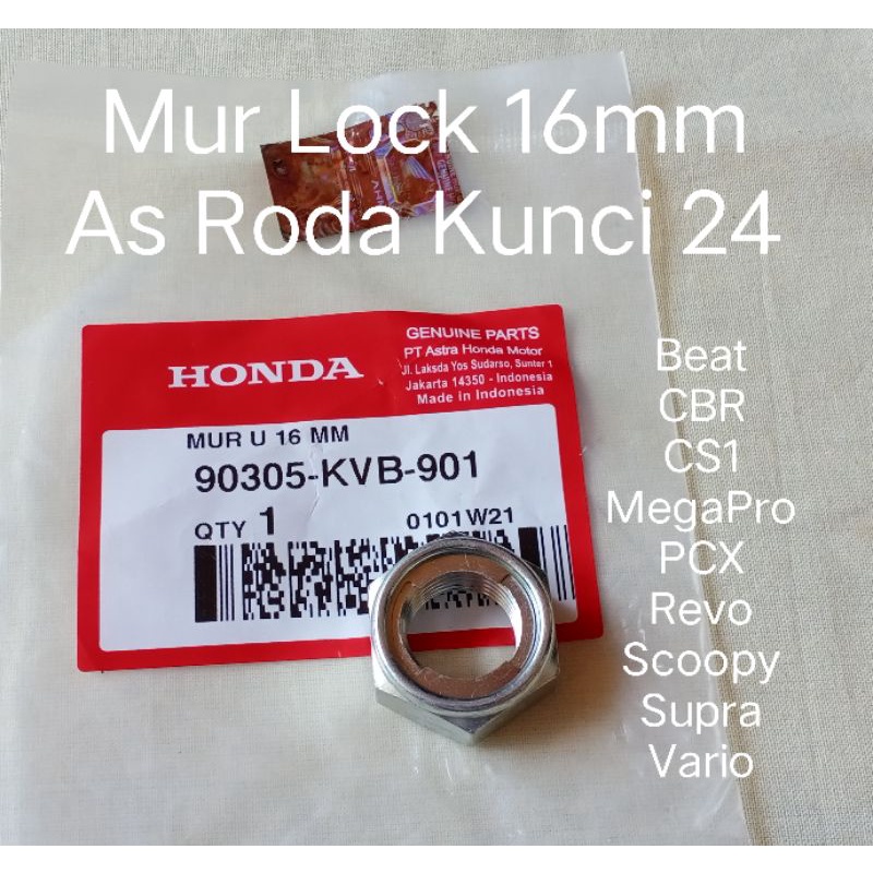 Jual Mur Lock 16mm Kunci 24 As Roda Motor Honda Ori AHM | Shopee Indonesia