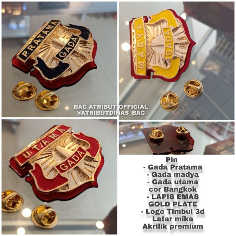 Jual Pin GADA PRTAMA - GADA MADYA - GADA UTAMA bangkok Tebal Latar ...
