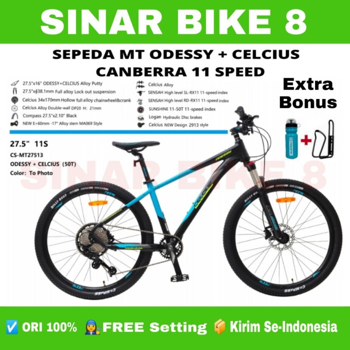 Jual Sepeda Gunung Ukuran 27.5 Inch MTB CELCIUS ODESSY CANBERRA Alloy ...
