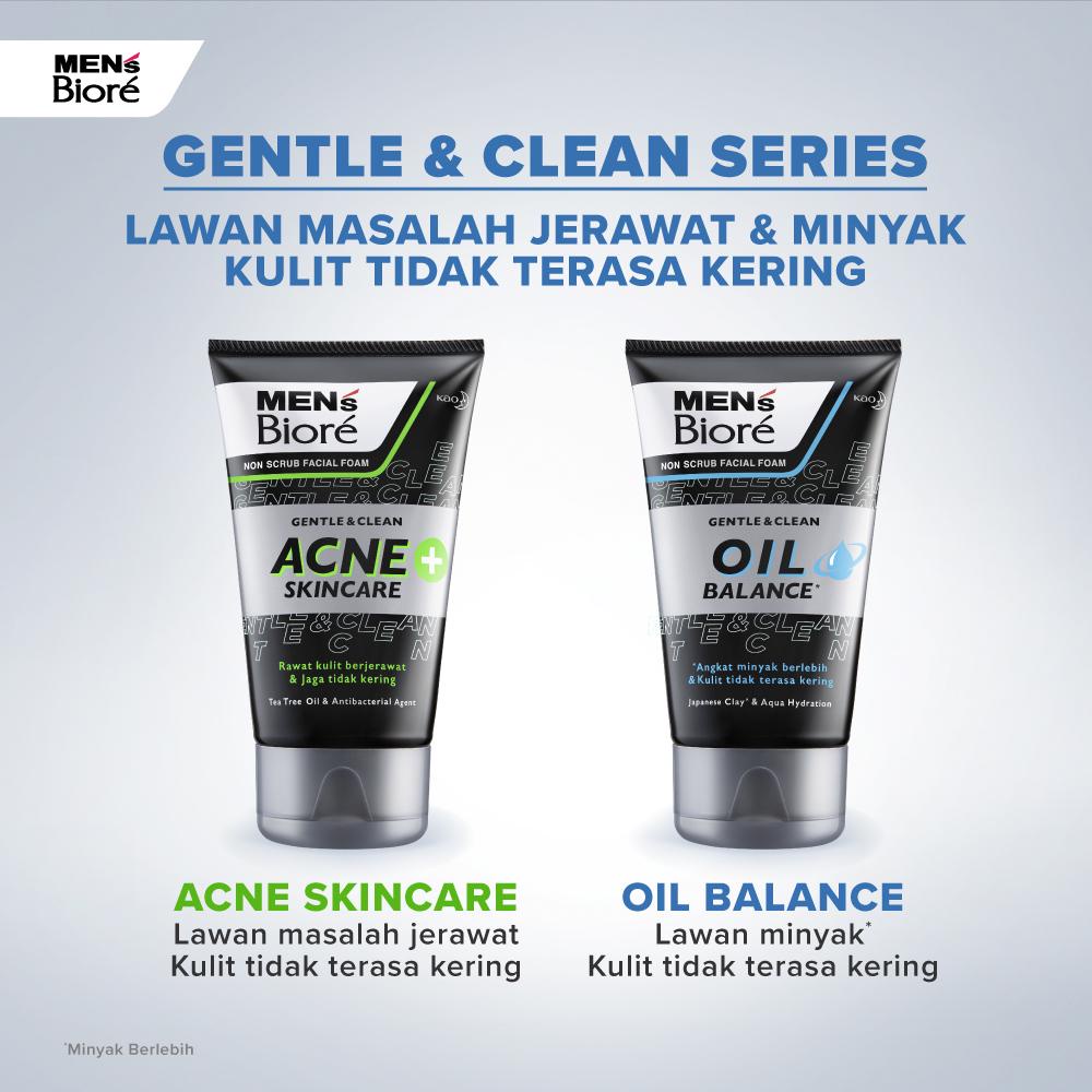 Jual BIORE MENS FACIAL FOAM 100 GRAM GENTLE AND CLEAN SERIES | Shopee Indonesia