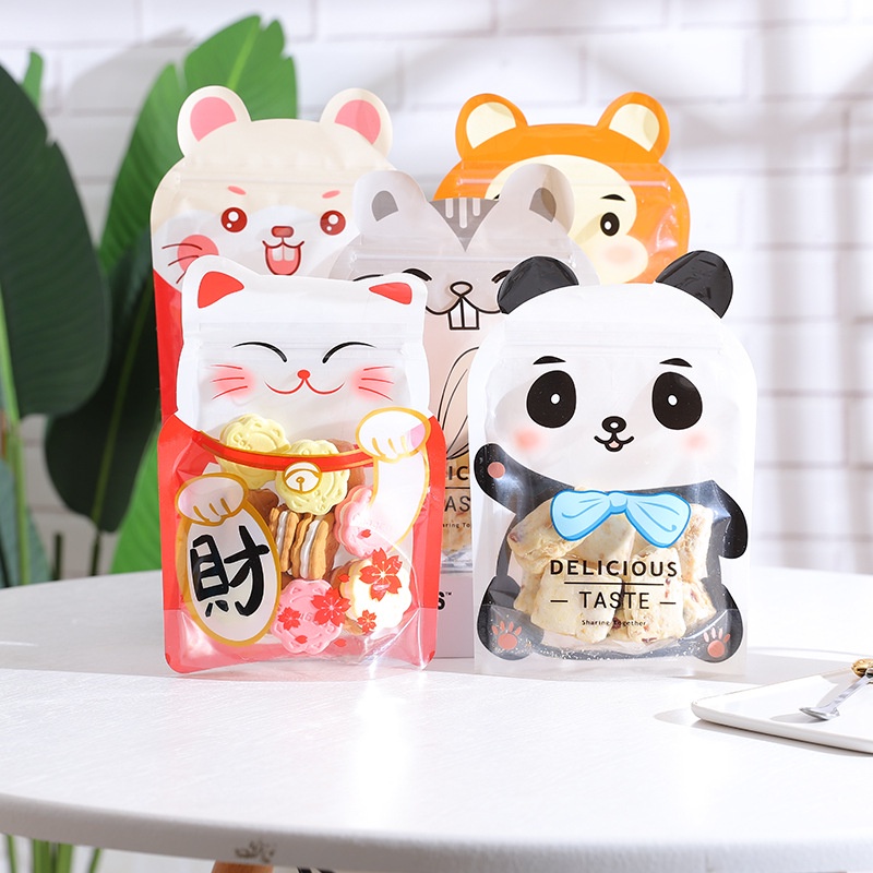 Jual 5 pcs - Plastik cookies animal lucu ziplock | packaging lucu 15 x ...