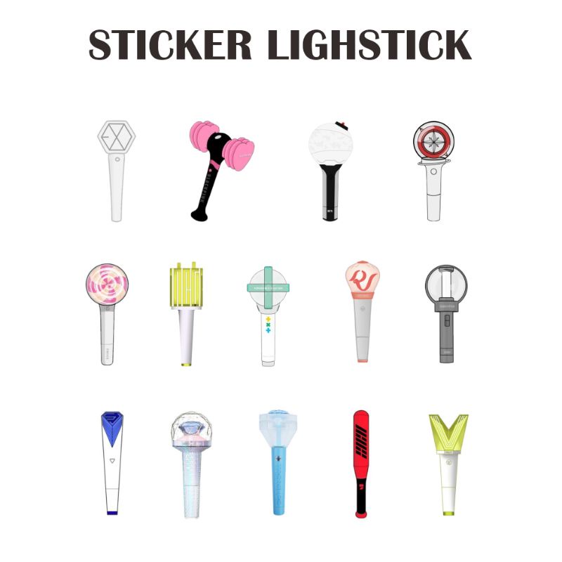 Jual Sticker Lightstick KPOP / lightstick red velvet / Lightstick EXO ...