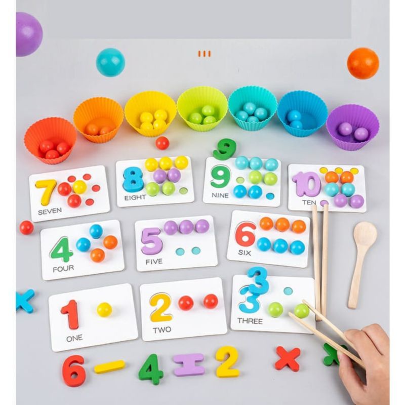 Jual Mainan Montessori beads sumpit,number cognitive operation bead ...