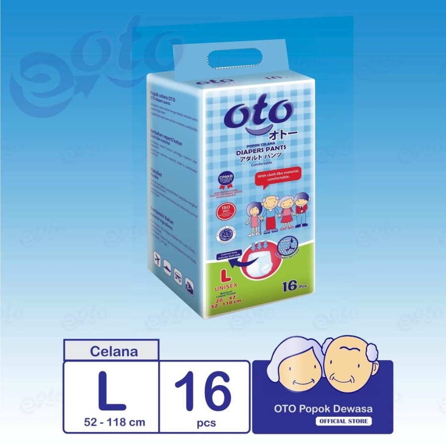 Jual OTO Diapers Adult Pants / Popok Dewasa model Celana size L isi 16 pcs | Shopee Indonesia