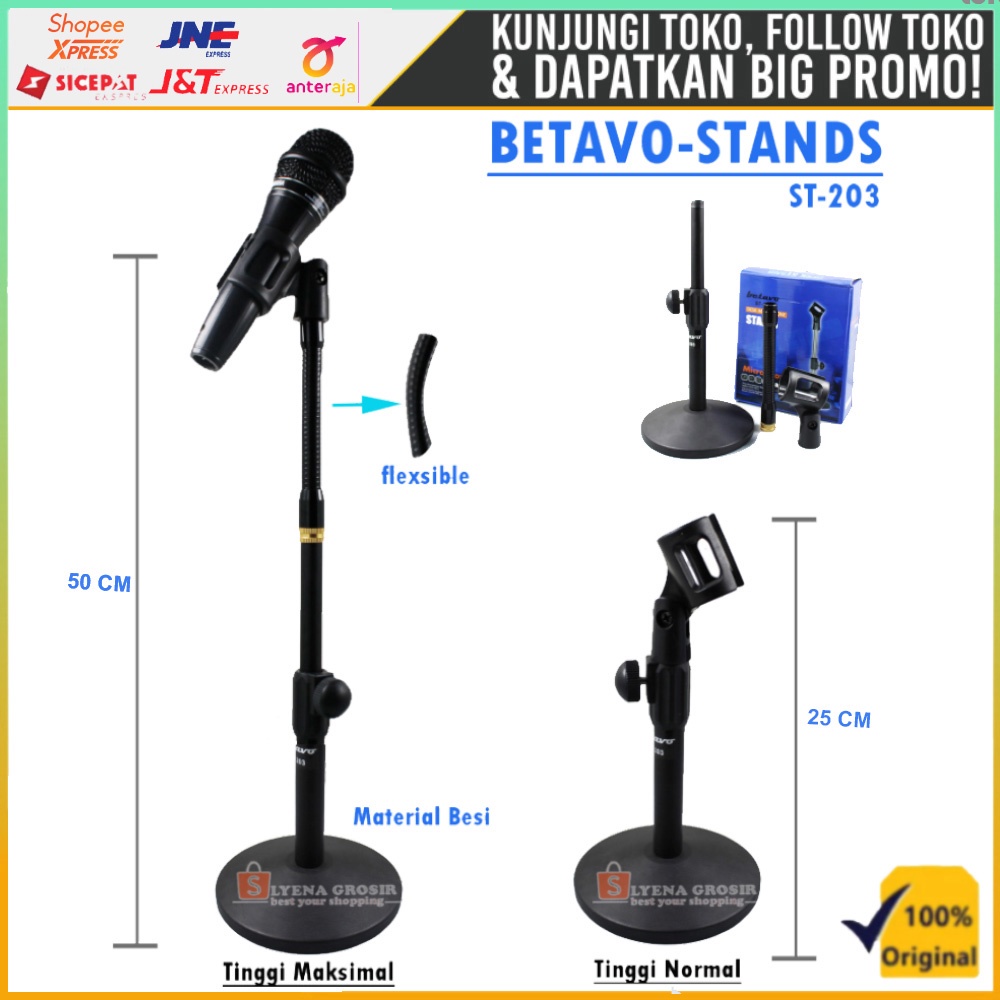 Jual Stand Mic Betavo St-203 Dudukan Microphone Holder Mic Material BESI | Shopee Indonesia