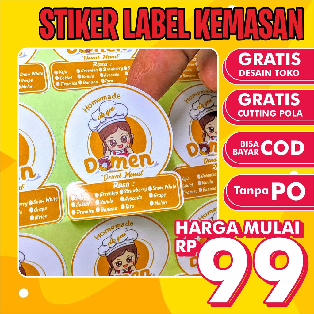 Jual CETAK STIKER LABEL OLSHOP MAKANAN MINUMAN MURAH SUDAH CUTTING ...