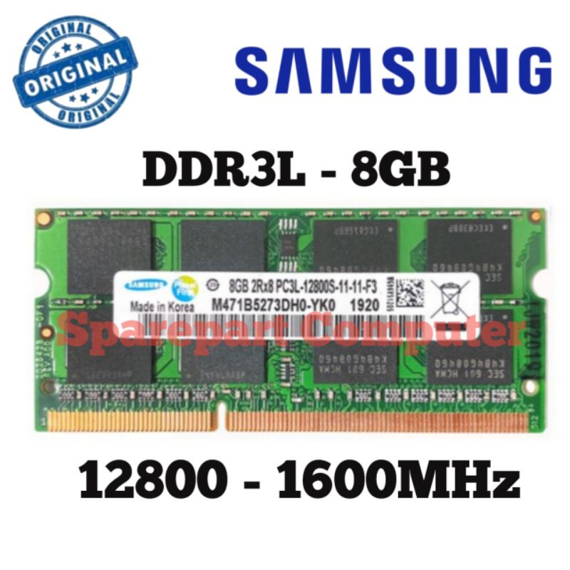 Jual RAM NB DDR3L 8GB PC3L 12800/1600MHz SODIMM LAPTOP/NOTEBOOK SAMSUNG ...