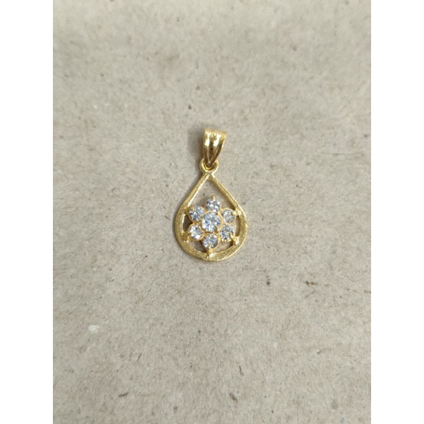 Jual liontin labu bunga mata putih 1 gram emas muda | Shopee Indonesia