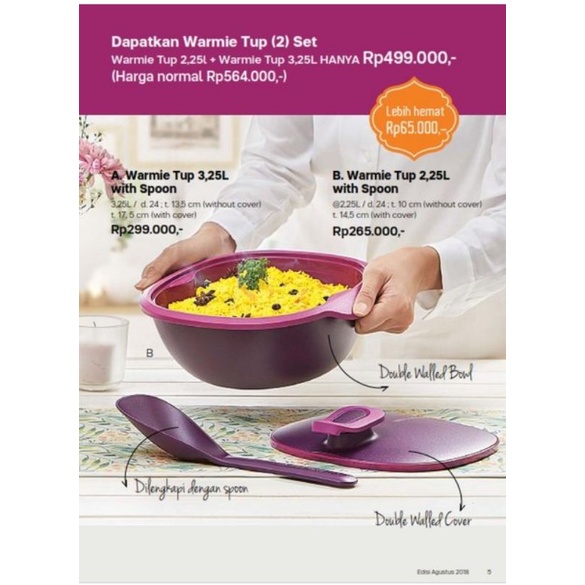 Jual warmie tup tupperware / tempat penyajian makanan | Shopee Indonesia